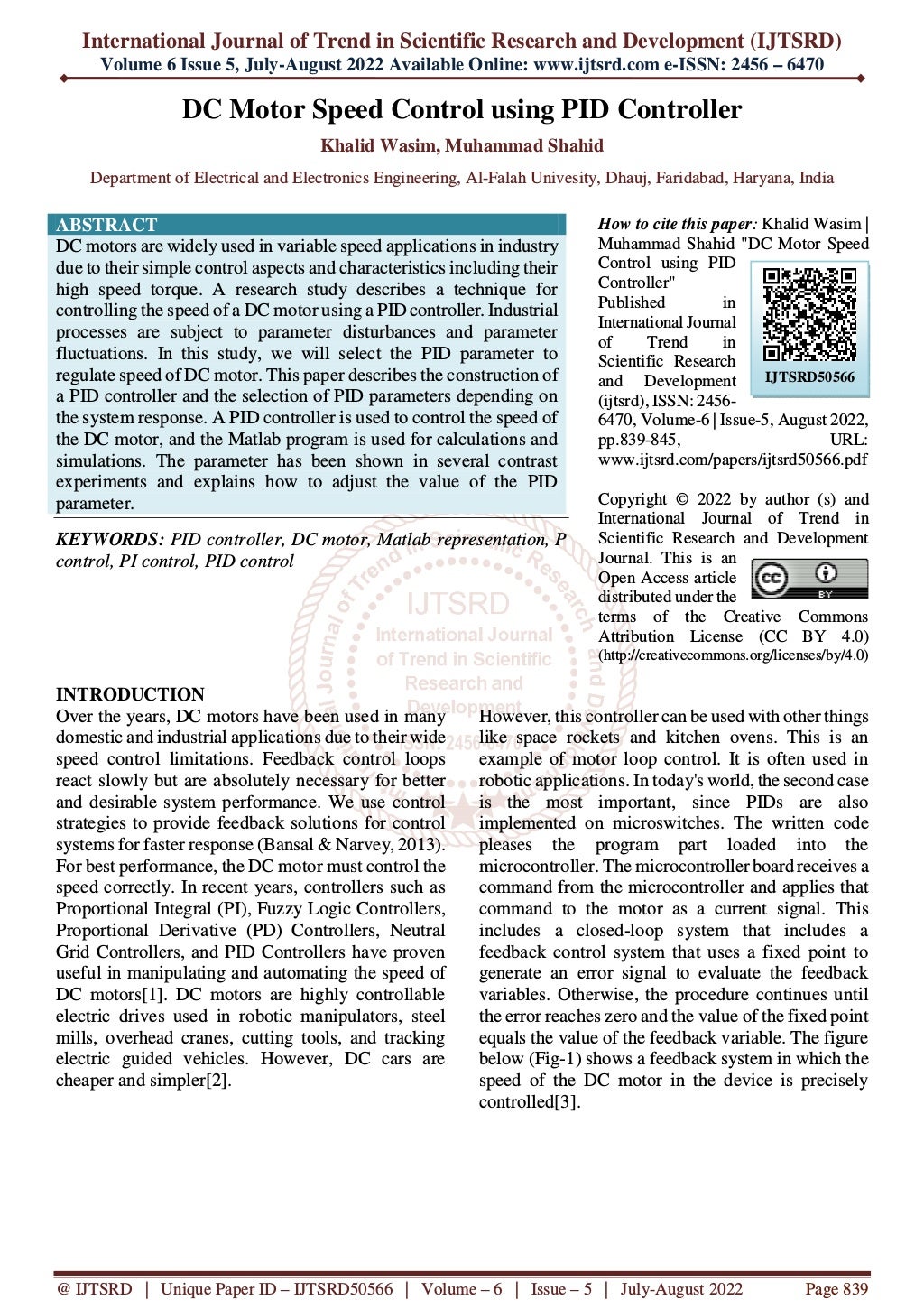 DC Motor Speed Control using PID Controller | PDF