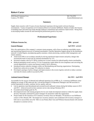 Robert Carter resume 2015 | DOC