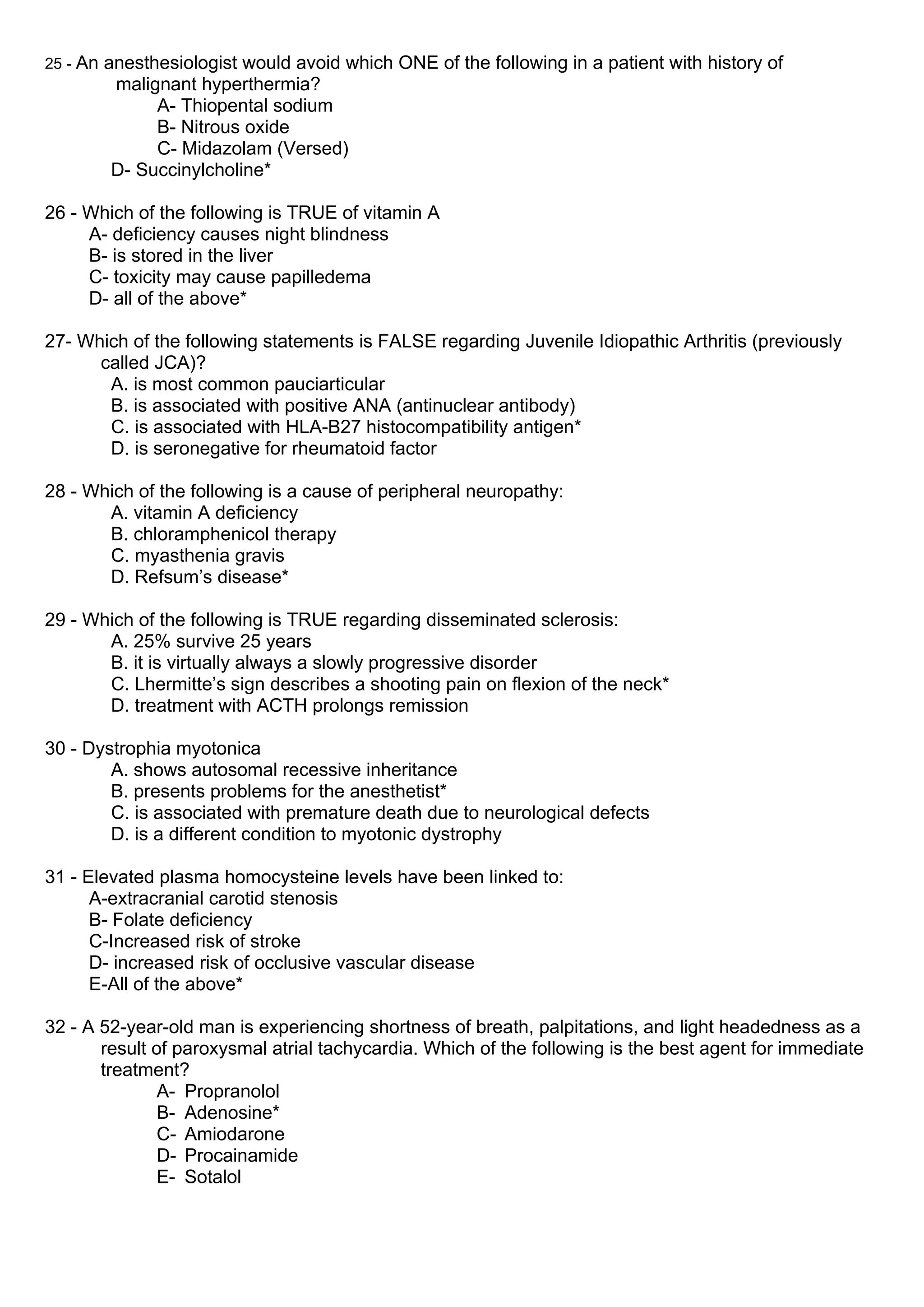 109 Multiple Choice Questions (MCQS) - Residency Entrance exam.doc