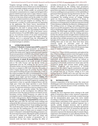 Optimization of Process Parameters on Tig Welding to Enhance Mechanical Properties of AA 6351 T6 ...
