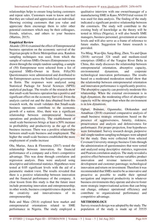 Performance Implication of Entrepreneurial Orientation in South Eastern Nigeria A Small and ...