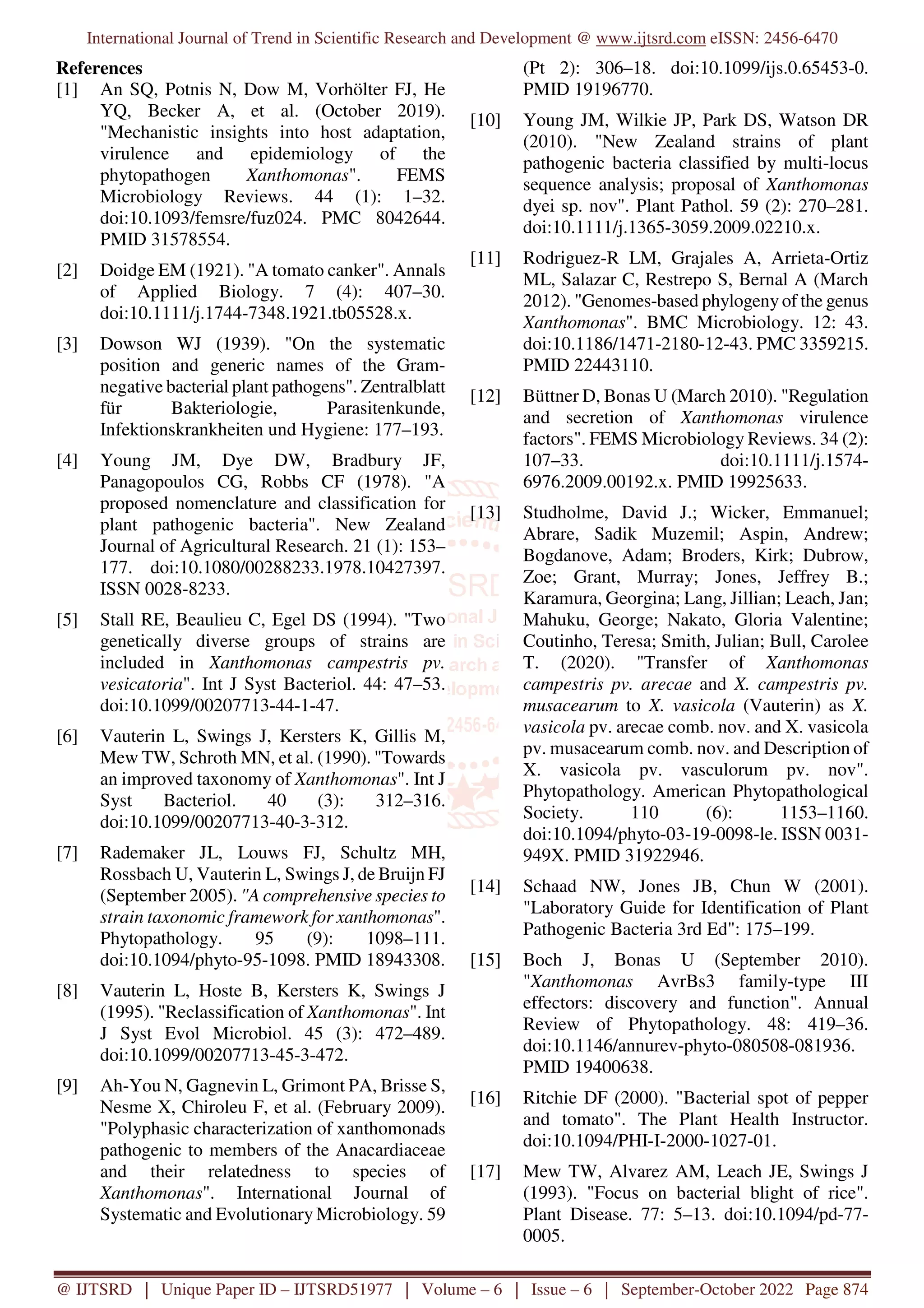 Various Plant Diseases Caused by Xanthomonas Species | PDF
