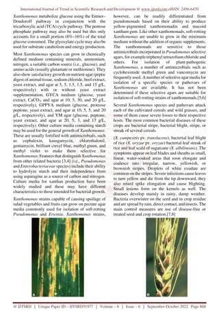 Various Plant Diseases Caused by Xanthomonas Species | PDF