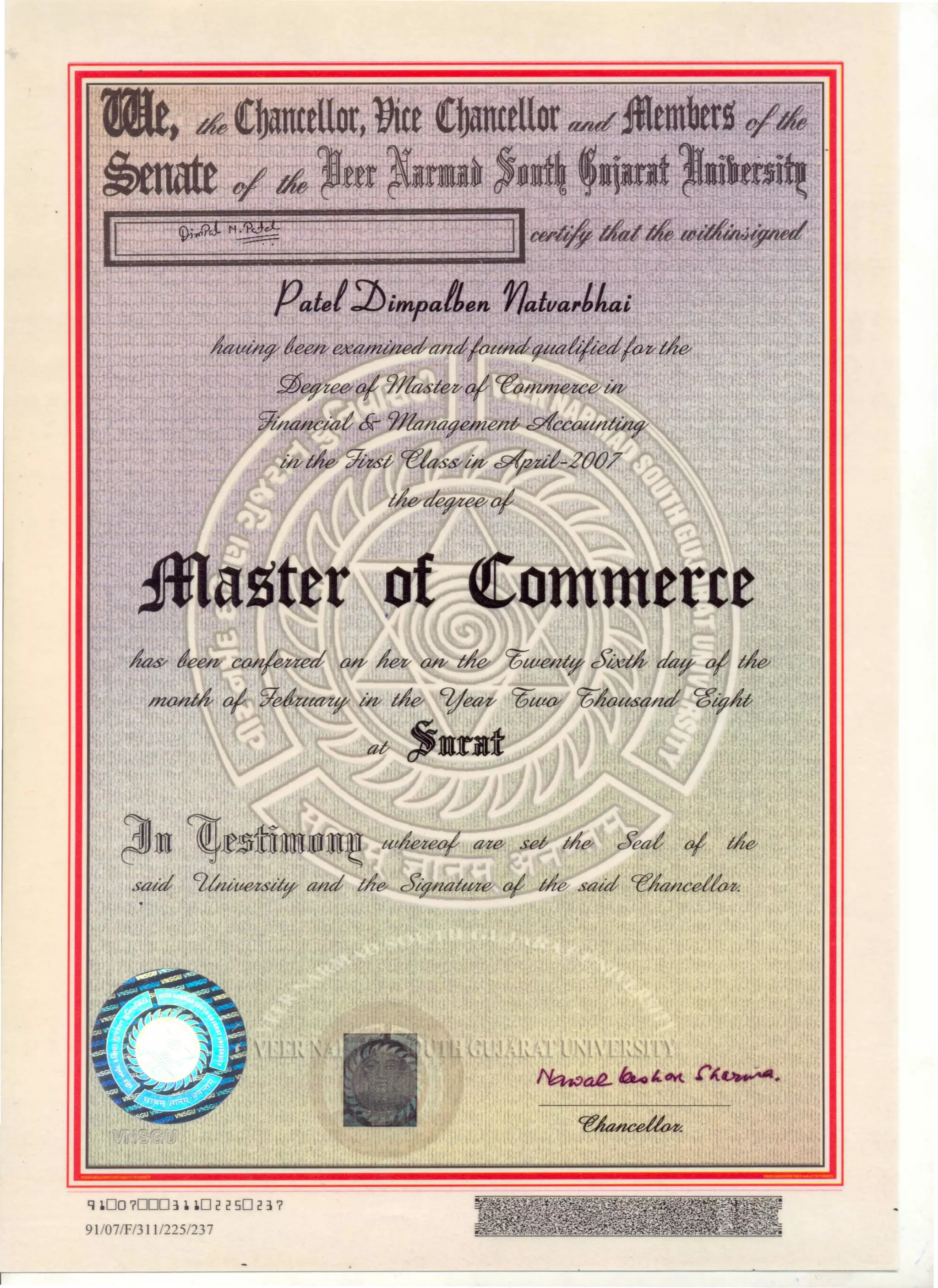 9. M.COM Certificate | PDF