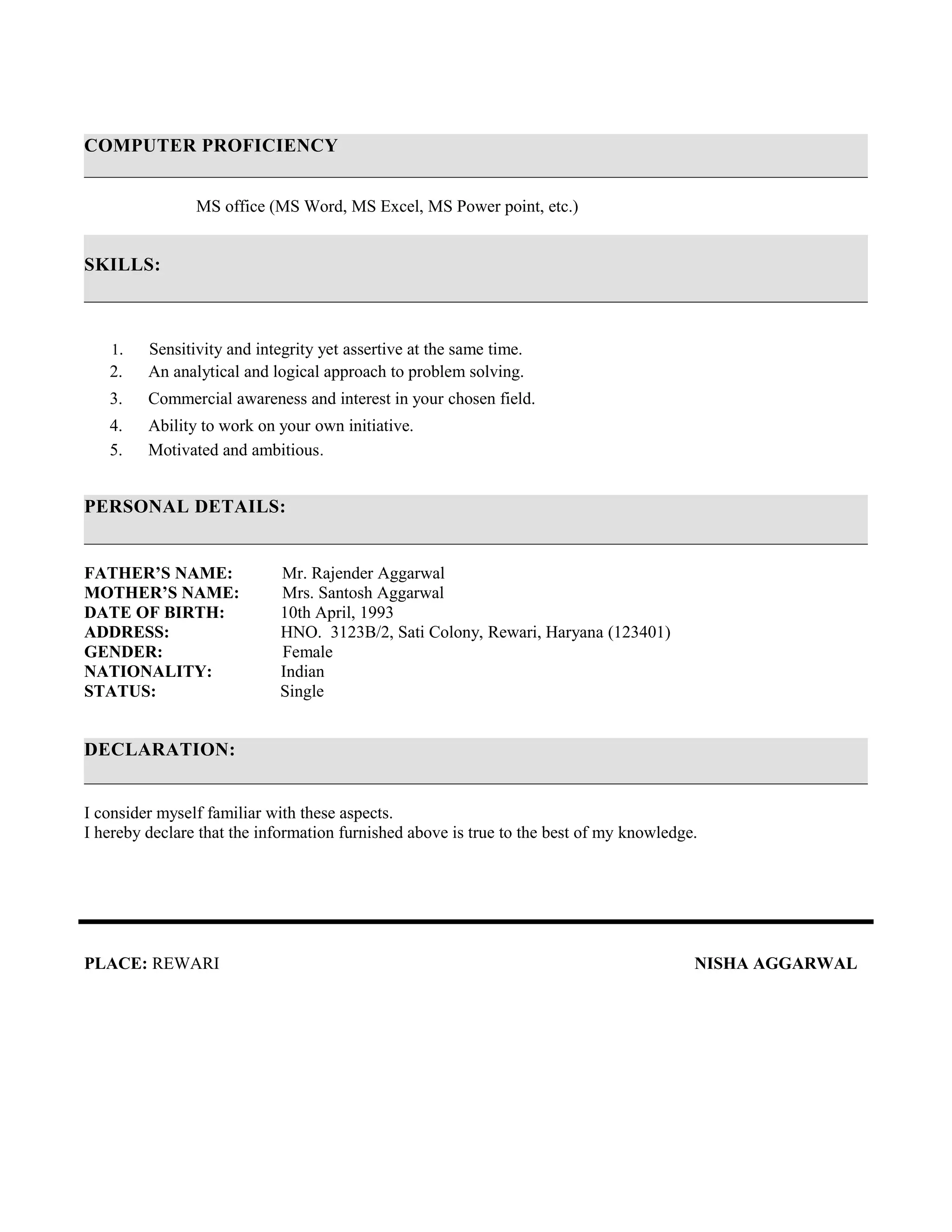 RESUME-nisha | DOC | Consumer Banking | Personal Finance