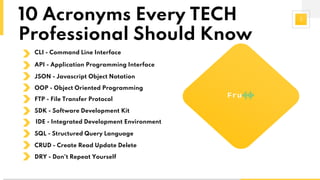 10 Acronyms Every TECH Professional Should Know | 2021 | PPT