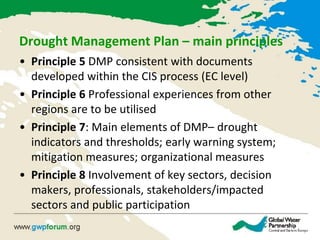 Third IDMP CEE workshop: Guidelines for Drought Management Plans and ...
