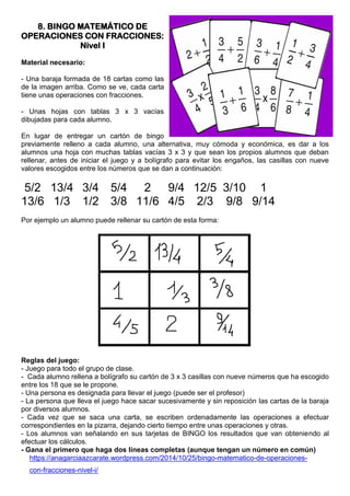 10actividadesludicasparaoperarfracciones | PDF