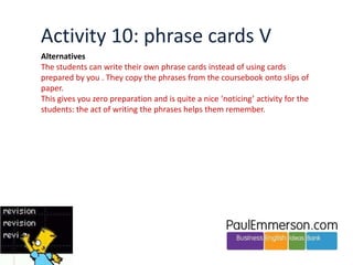 12 activities to revise key phrases | PPTX