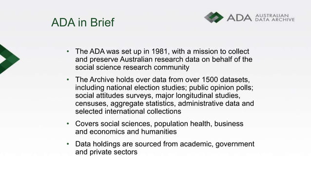 Introduction to ADA | PPTX | Databases | Computer Software and Applications