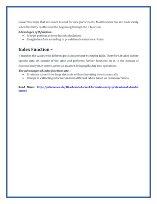10 Advanced Excel Formulas Every Professional Should Know - CETPA ...