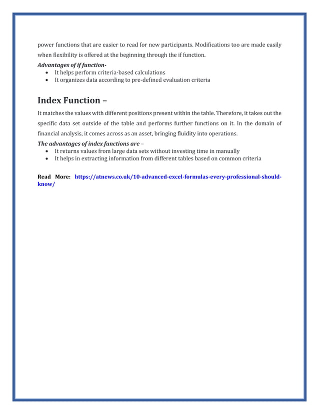 10 Advanced Excel Formulas Every Professional Should Know - CETPA ...
