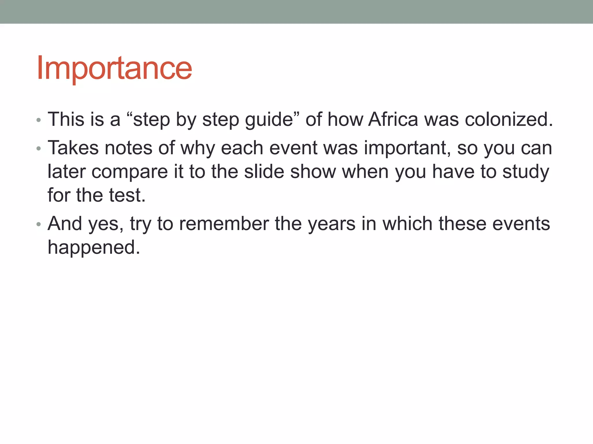 African Colonization Timeline | PPTX