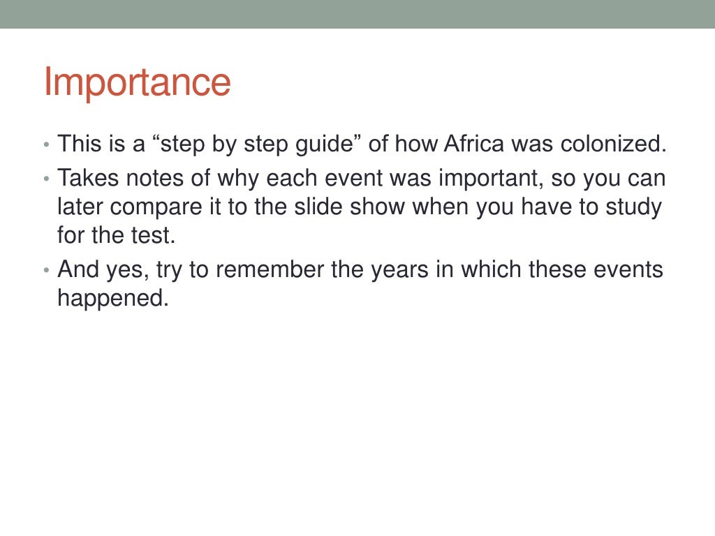 African Colonization Timeline