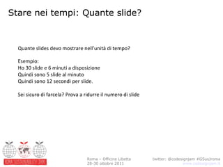 tempi e scaletta presentazione | PPT