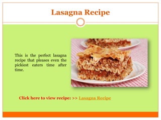 10 Amazing Lasagna Recipes | PPT