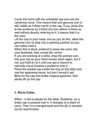 (magic-trick.net)10 amazing routines using the dynamic coins gimmick | PDF
