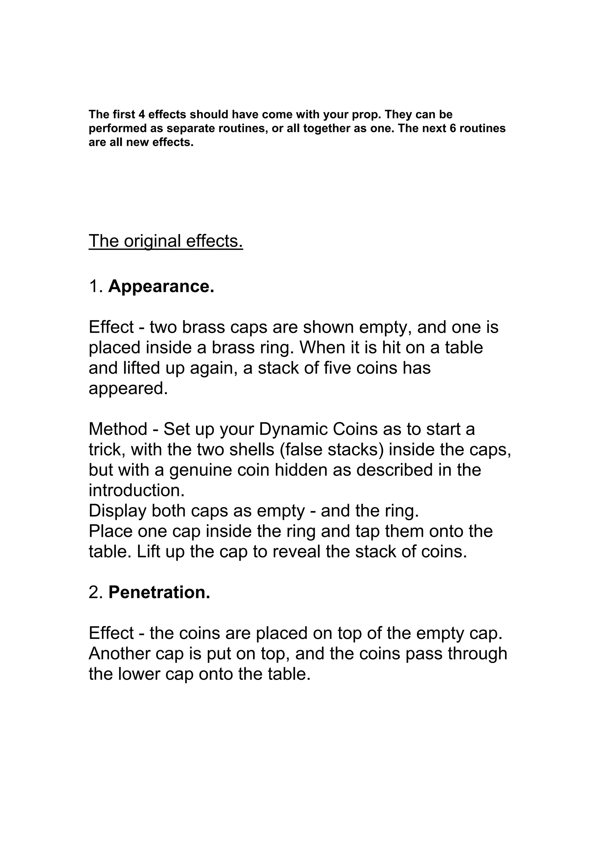 10 amazing routines using the dynamic coins gimmick | PDF