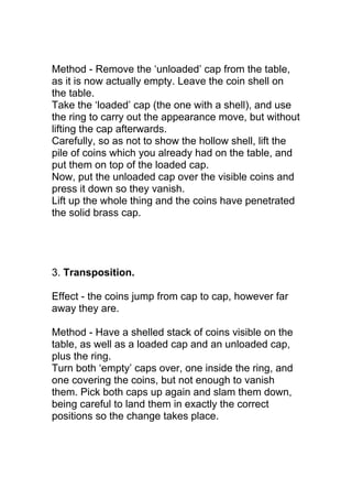 10 amazing routines using the dynamic coins gimmick | PDF