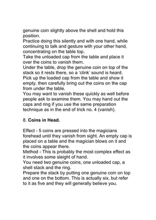 10 amazing routines using the dynamic coins gimmick | PDF