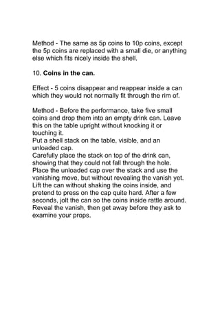 10 amazing routines using the dynamic coins gimmick | PDF