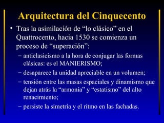 La arquitectura renacentista (2) El Cinquecento | PPT