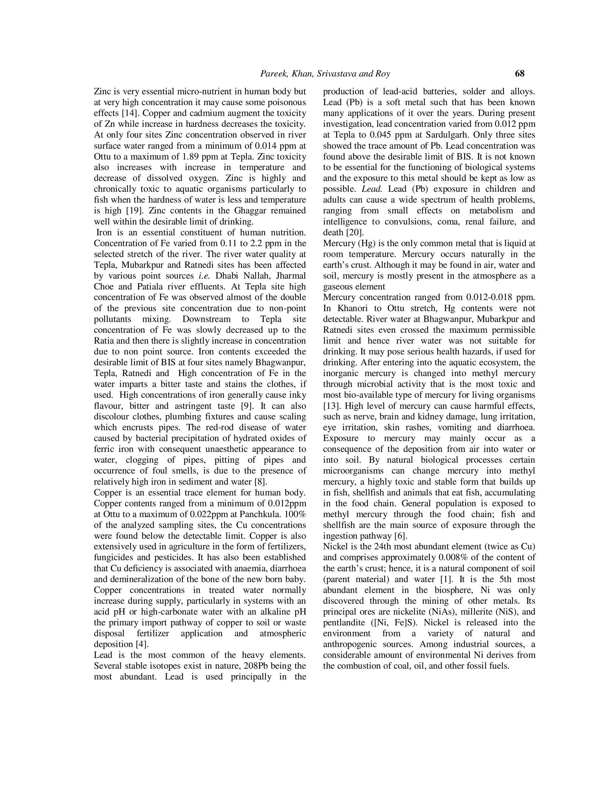 10 a study of heavy metal pollution of ghaggar river ravi pareek | PDF