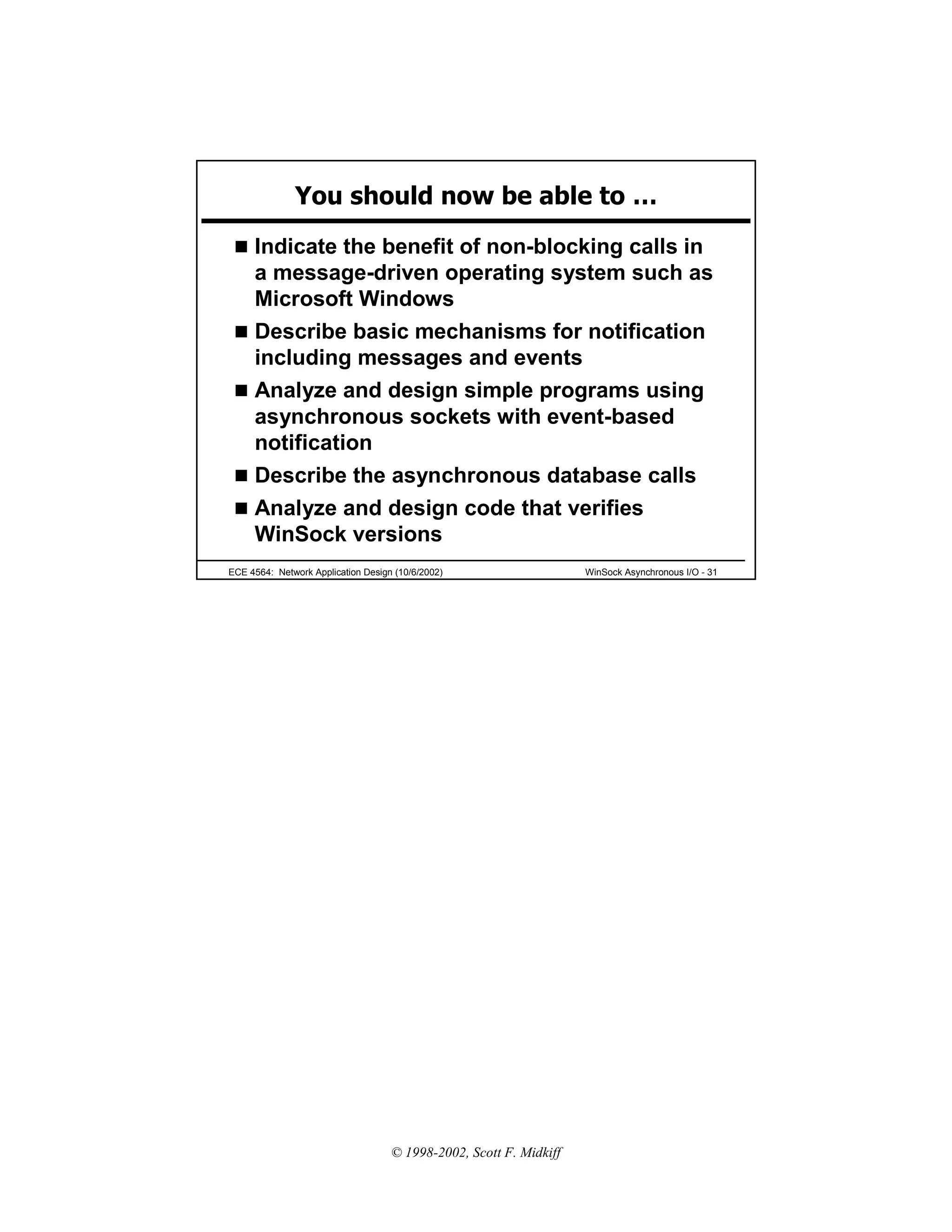 WinSock Asynchronous Input/Output | PDF