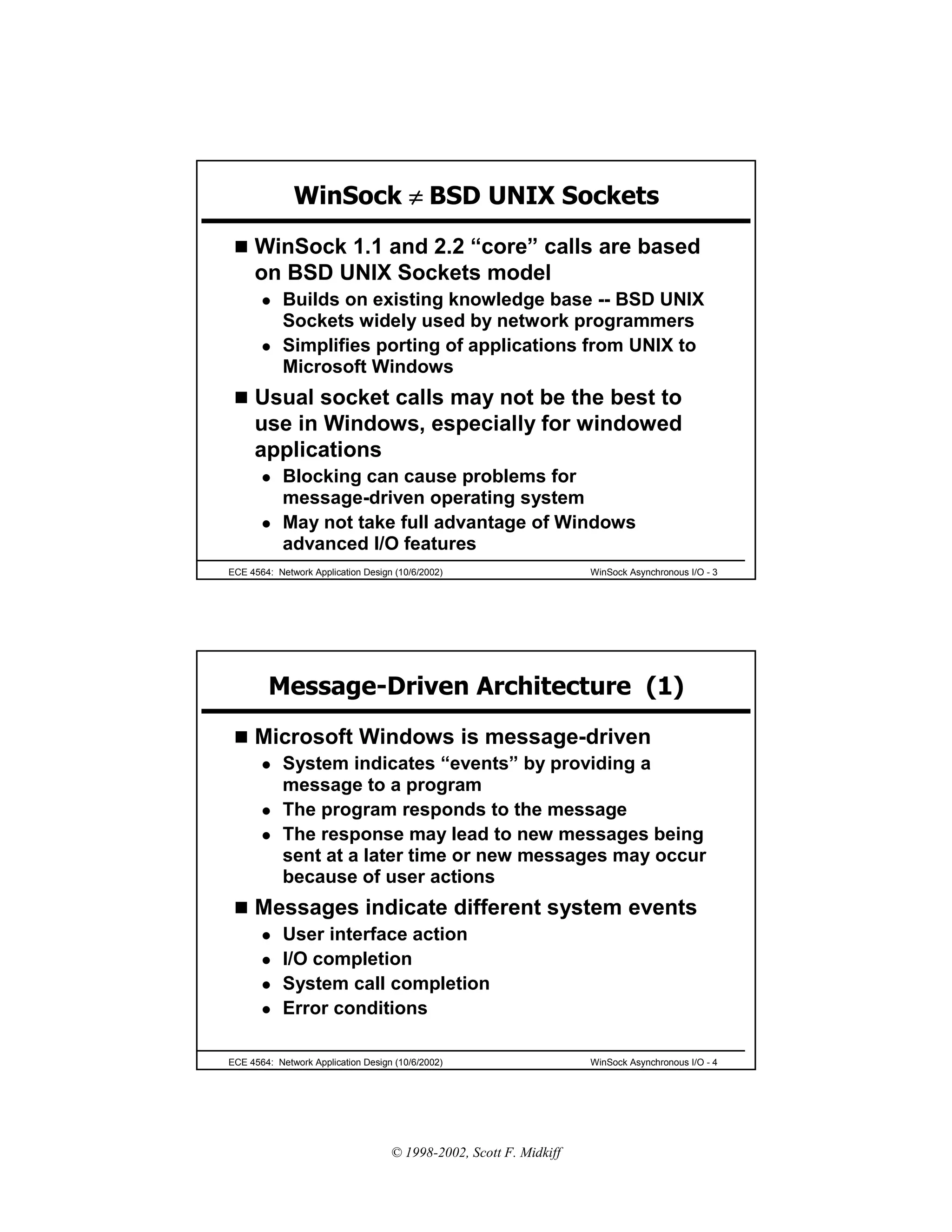 WinSock Asynchronous Input/Output | PDF