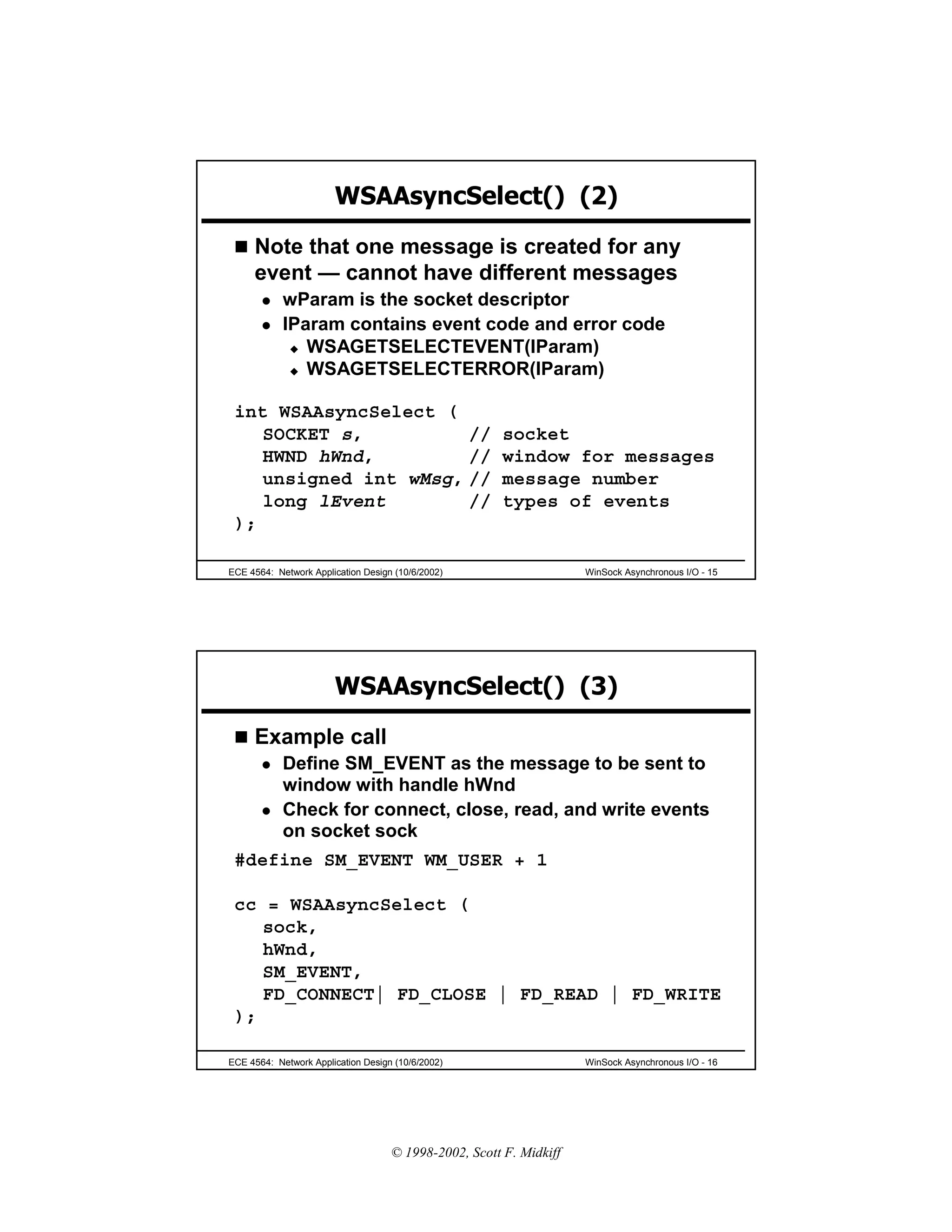 WinSock Asynchronous Input/Output | PDF