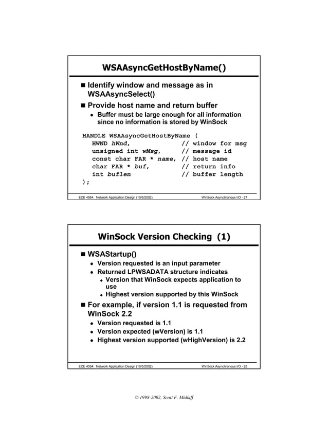 WinSock Asynchronous Input/Output | PDF