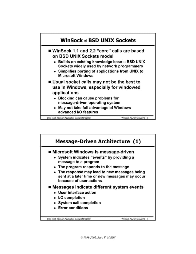 WinSock Asynchronous Input/Output | PDF
