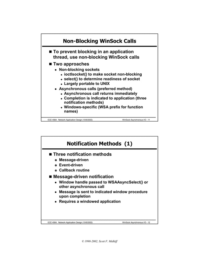 WinSock Asynchronous Input/Output | PDF
