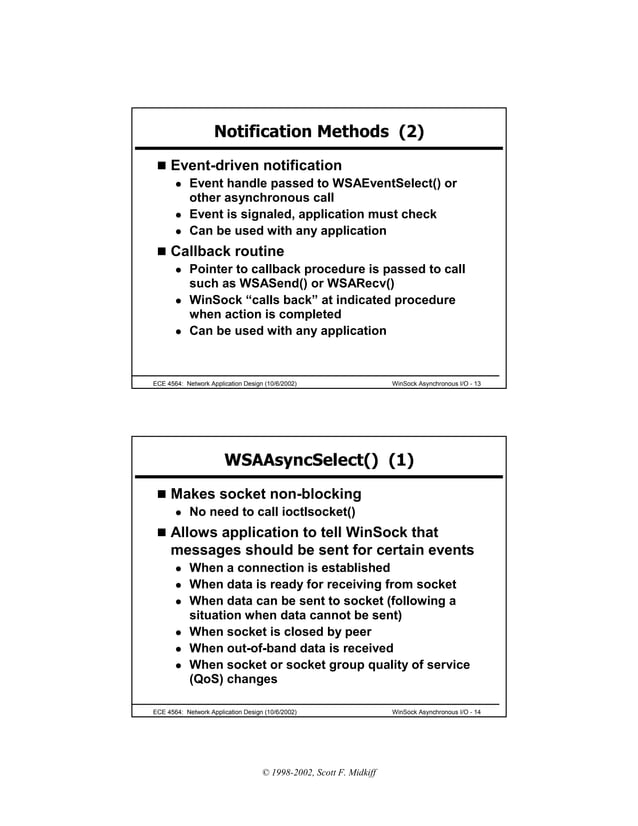 WinSock Asynchronous Input/Output | PDF