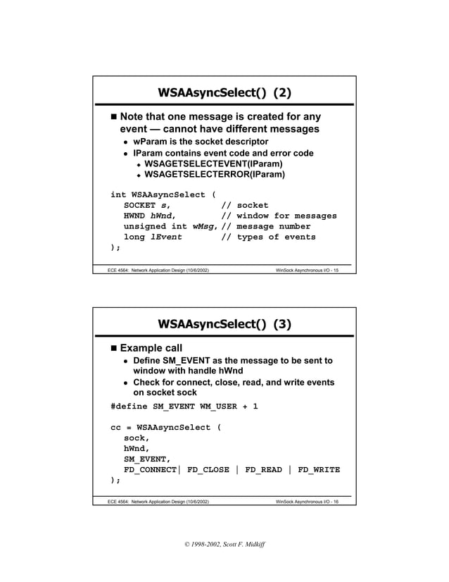 WinSock Asynchronous Input/Output | PDF