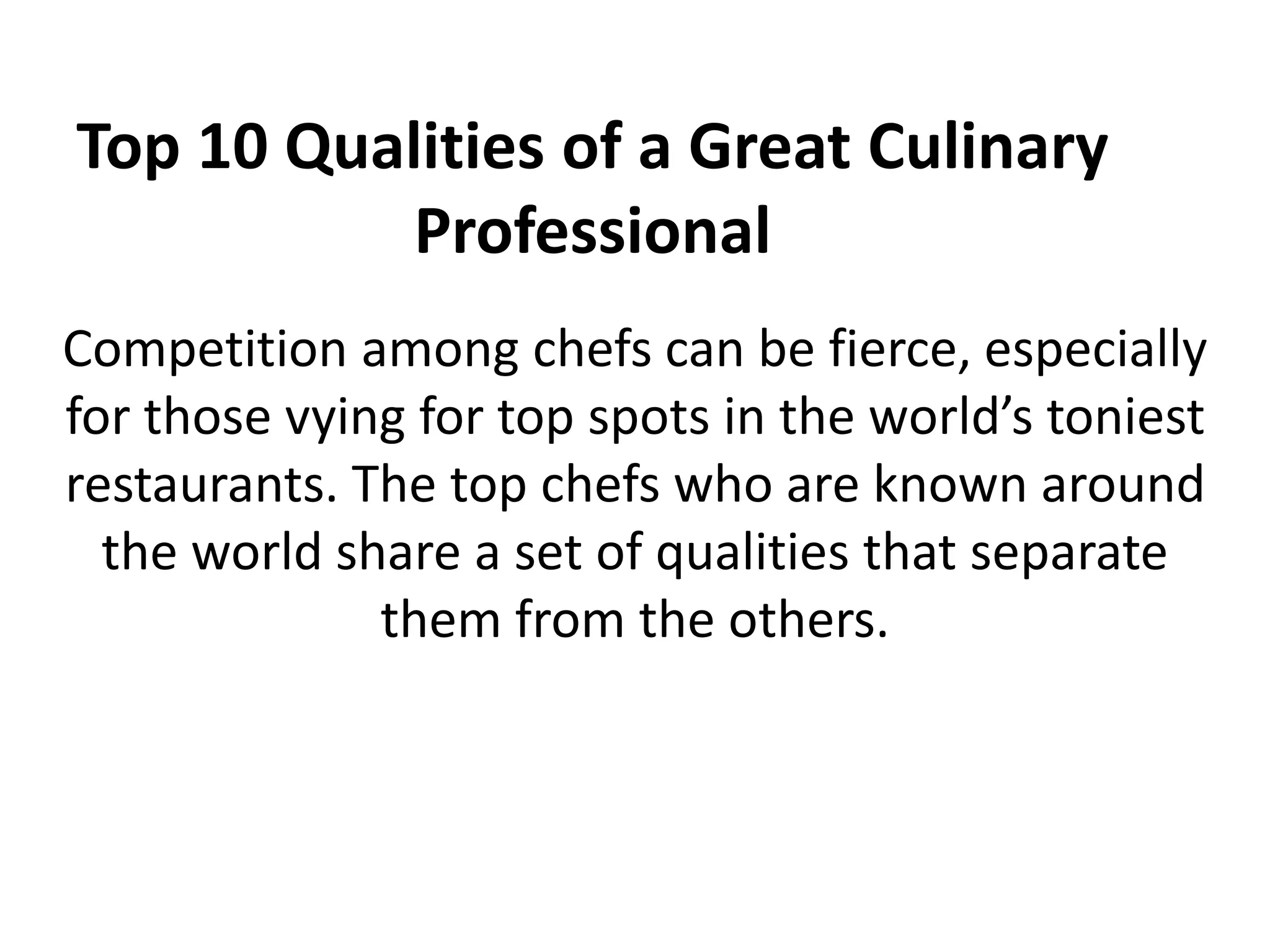 10 attributes of a chef | PPTX
