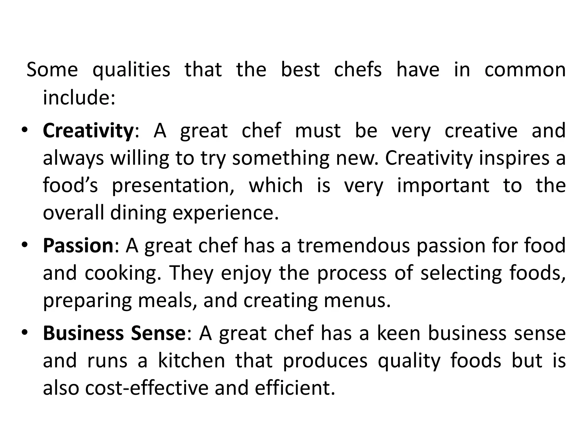 10 attributes of a chef | PPTX