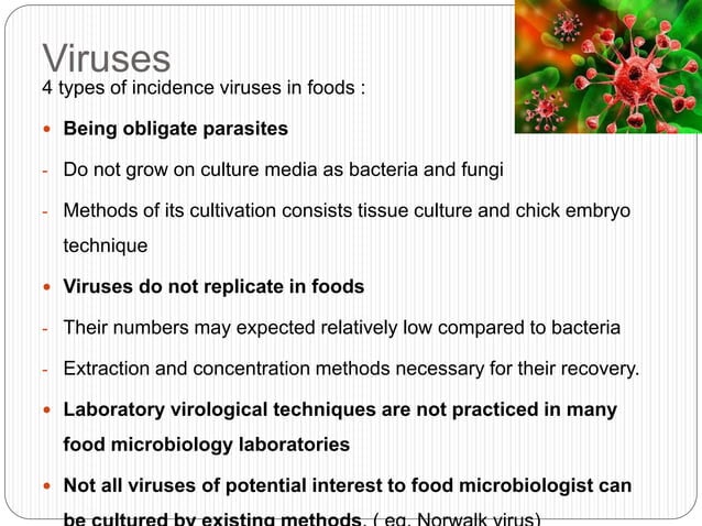 virus in food and acts as foodborne pathogen | PPTX