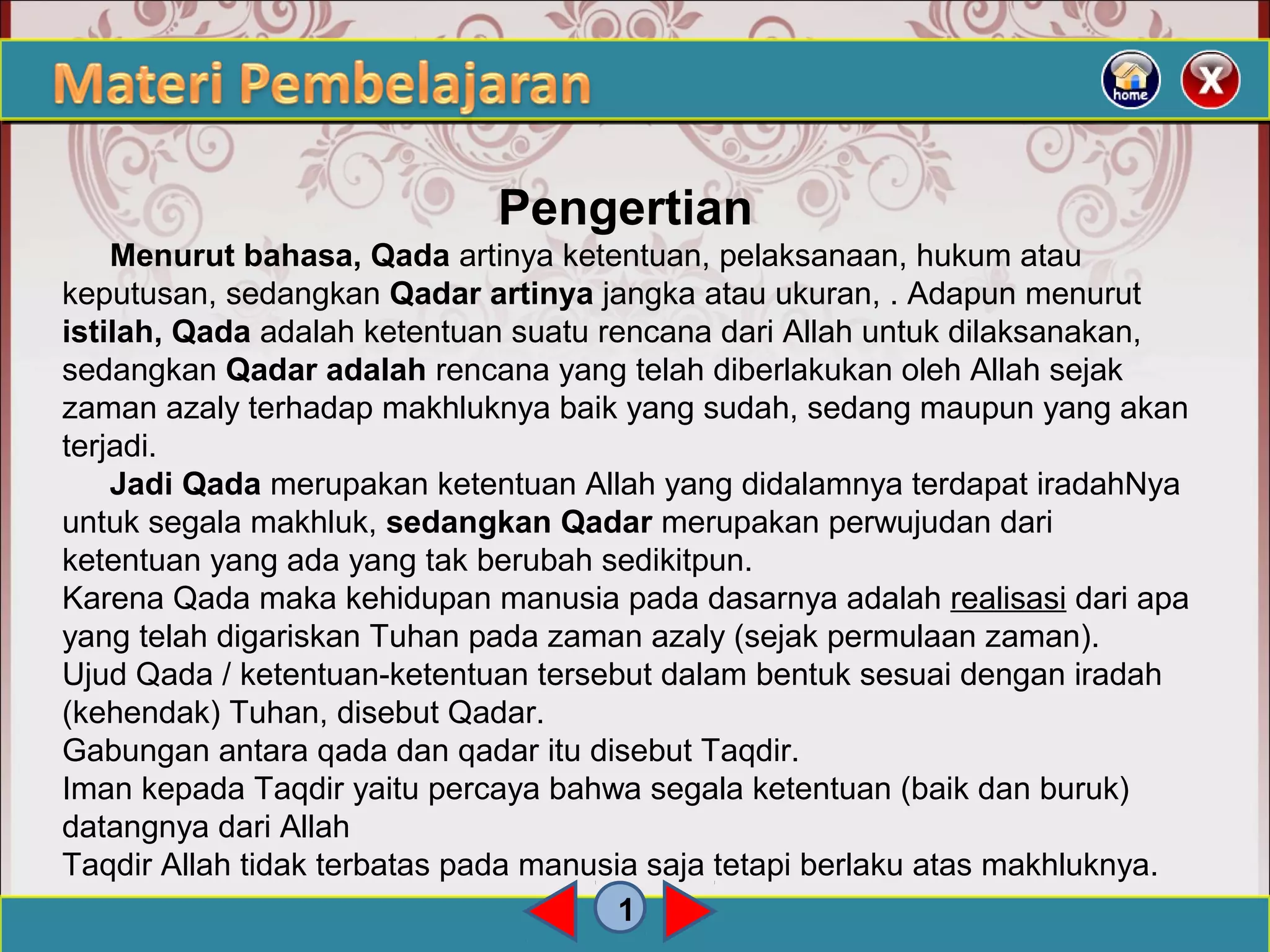 PPT Iman Kepada Qodho dan Qadhar | PPT