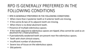 removable partial dentures | PPTX