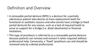 removable partial dentures | PPTX