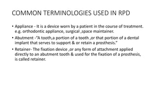 removable partial dentures | PPTX