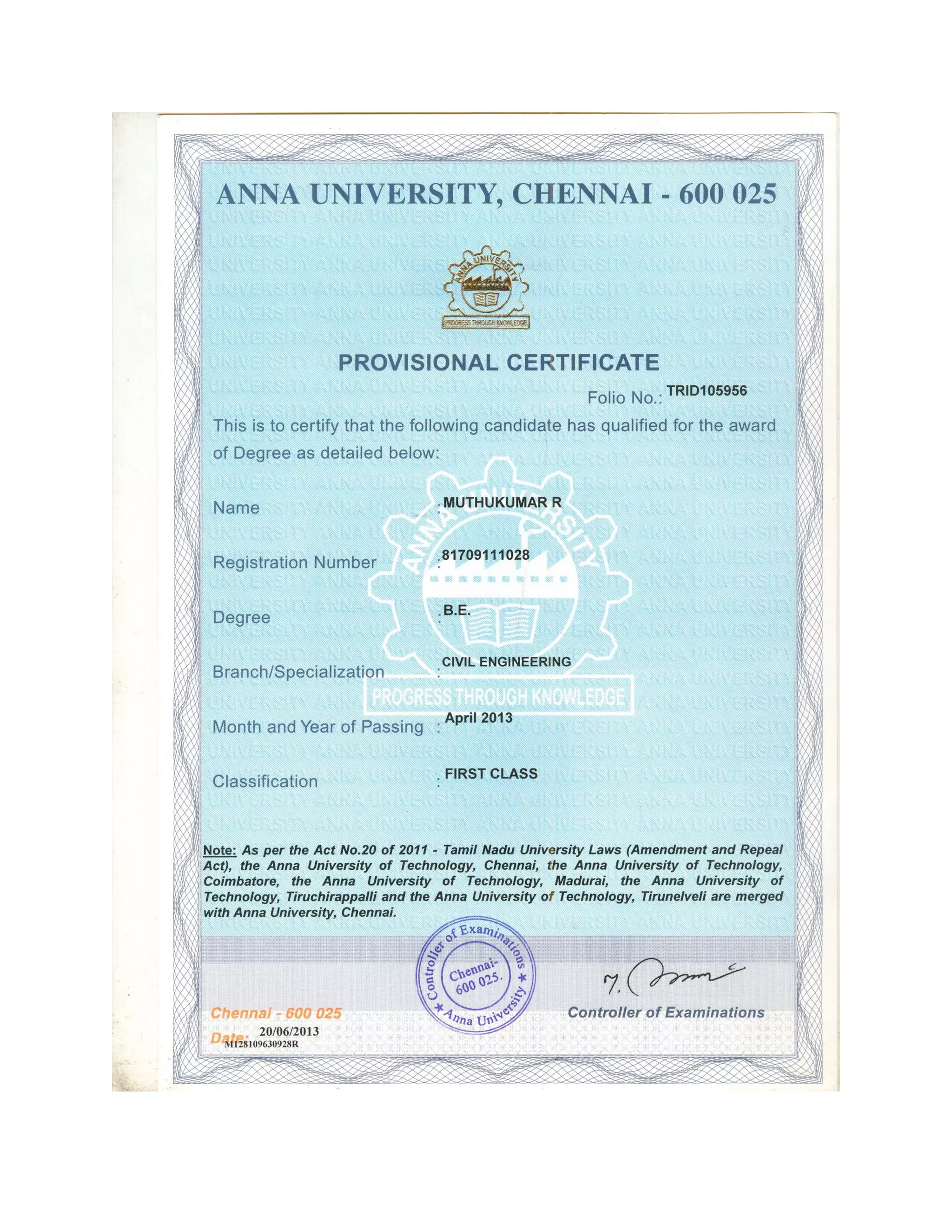 Provisional Certificate | PDF