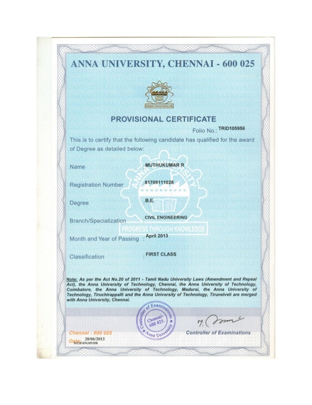 Provisional Certificate Provisional Certificate