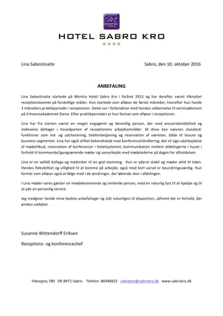 Anbefaling Lina | PDF