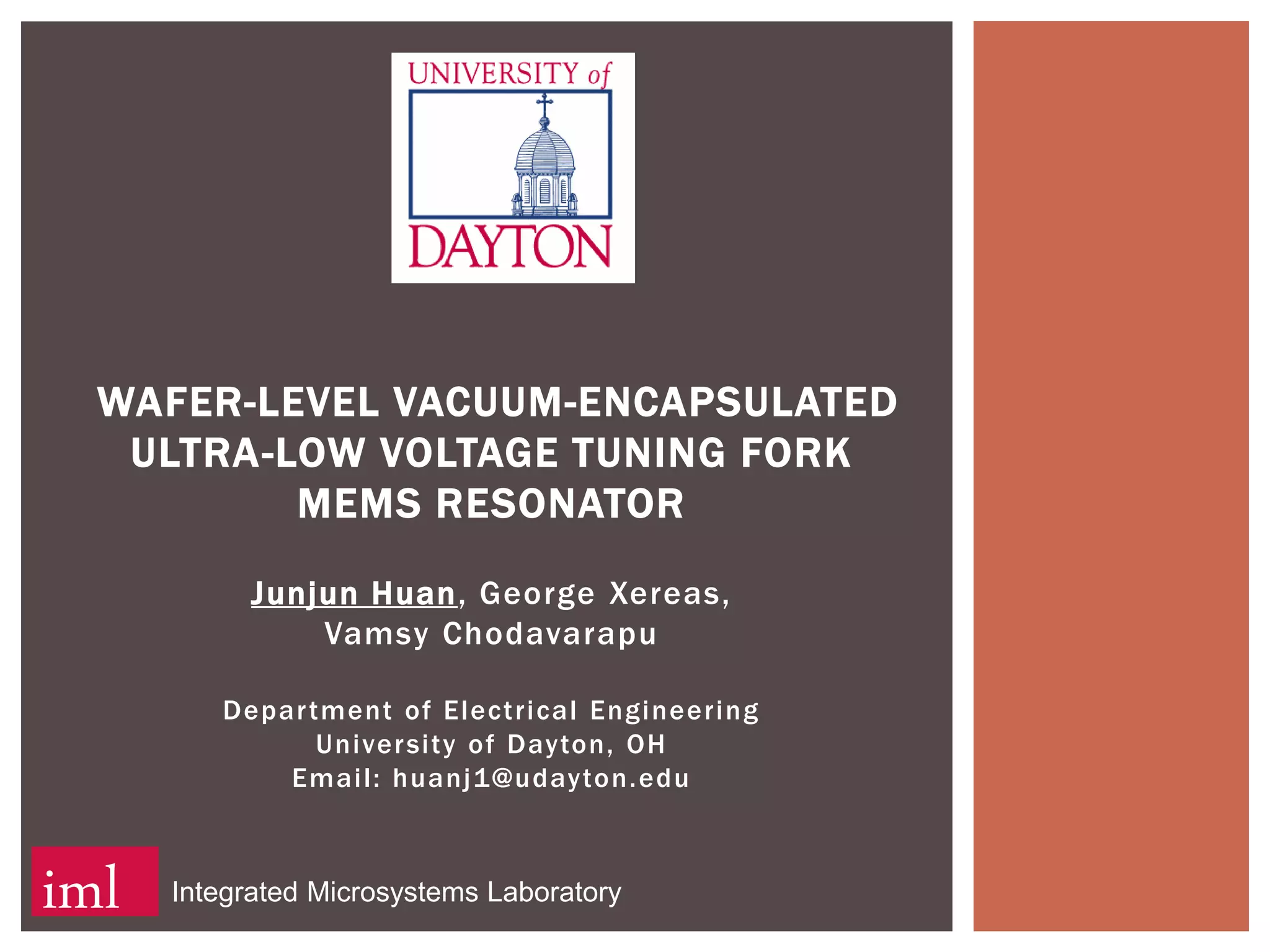Wafer-Level Vacuum-Encapsulated Ultra-Low Voltage Tuning Fork MEMS ...