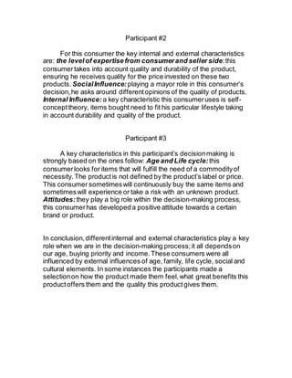 Consumer Interview Project | DOCX