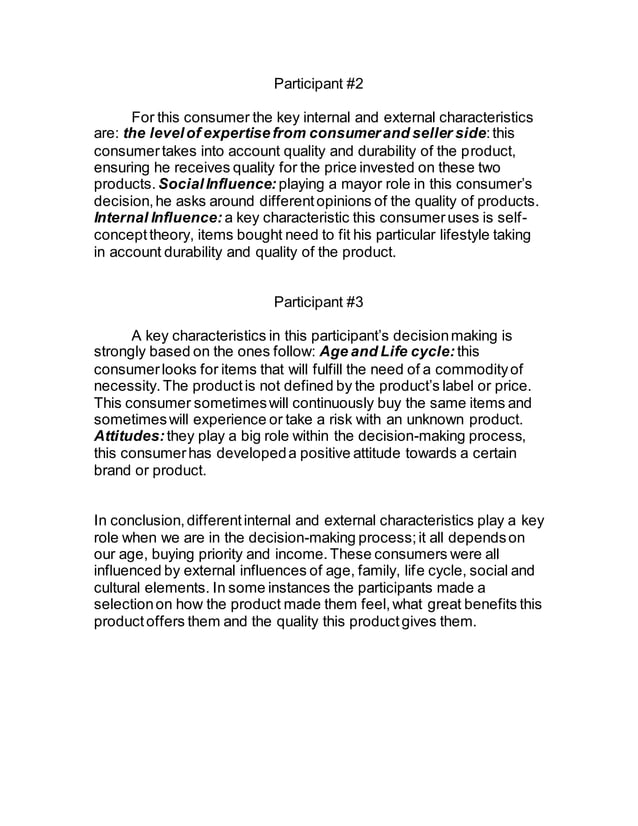 Consumer Interview Project | PDF