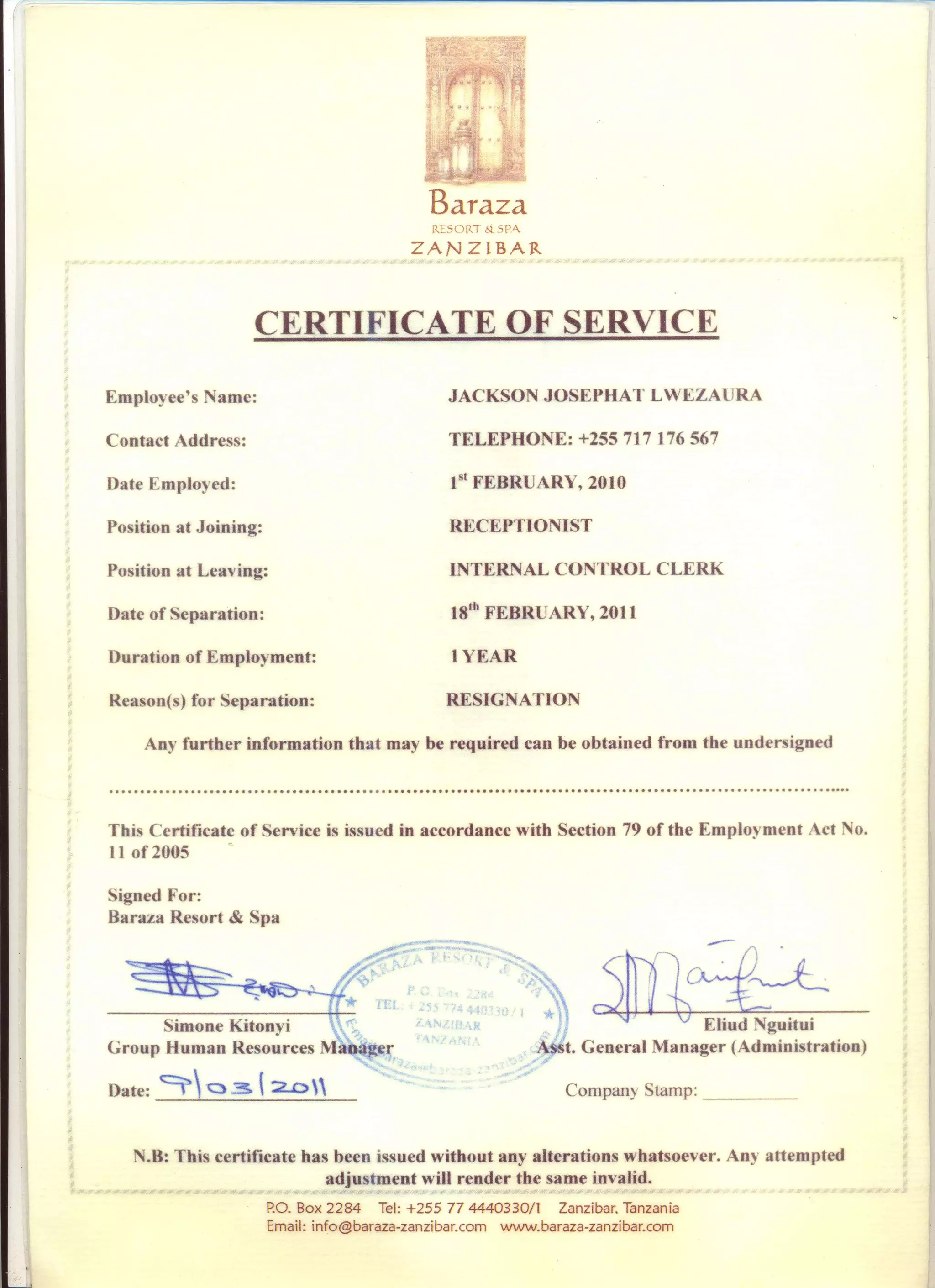 Baraza Resort-7 | PDF