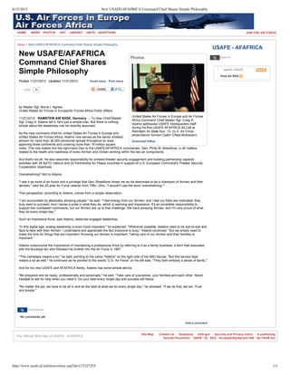 New USAFE_AFAFRICA Command Chief Shares Simple Philosophy | PDF